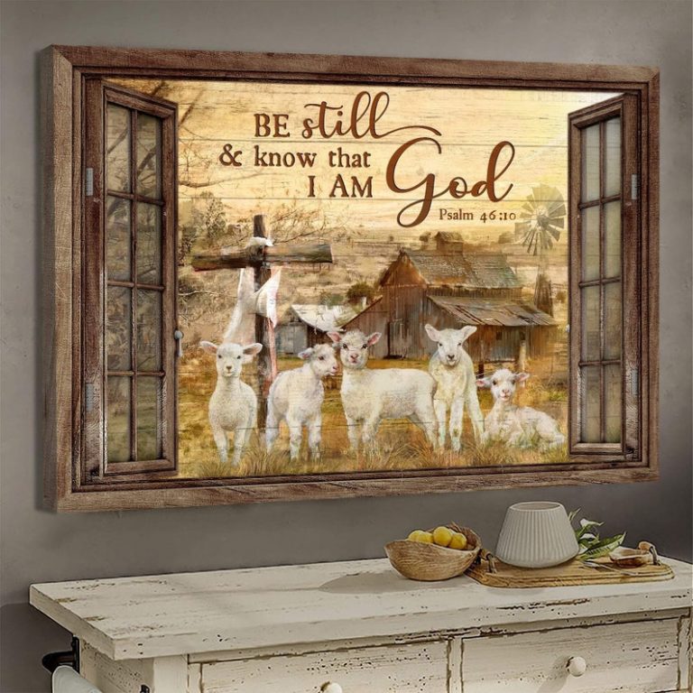 Christian Be Still And Know That I Am God Jesus Lion And Lamb Wall Art ...