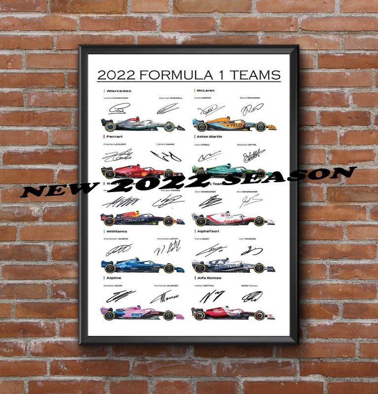 Collection Formula F1 Car Player Signature Poster Canvas - Kaiteez