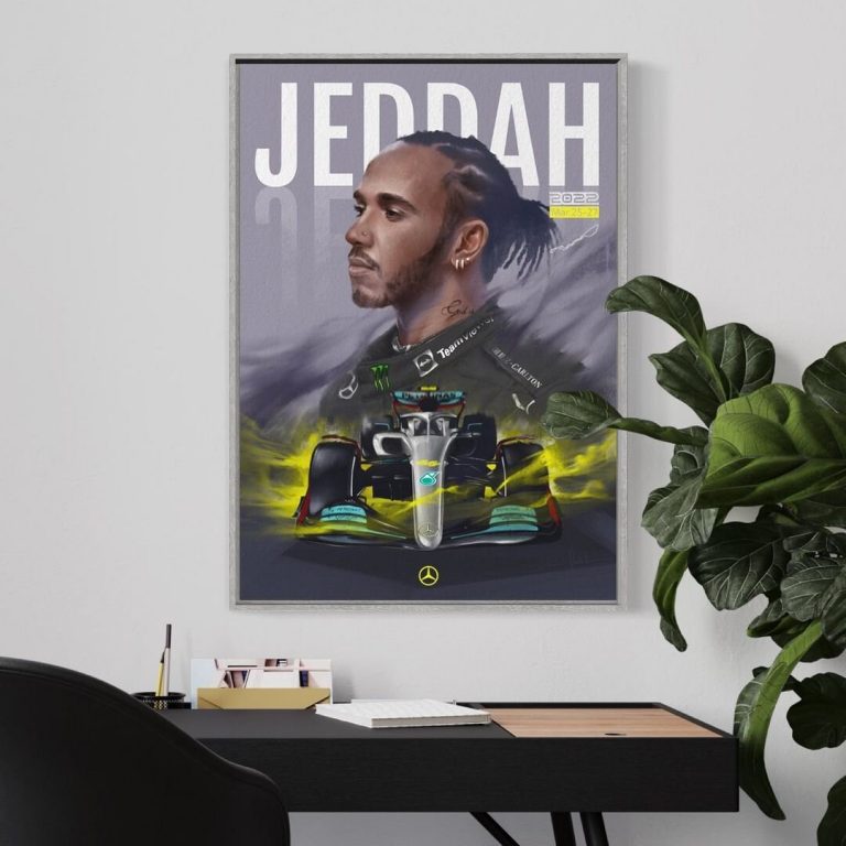 Lewis Hamilton Becomes 6th Driver 300 Races In F1 Canvas Poster - Kaiteez
