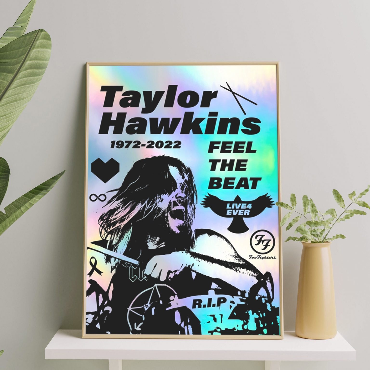 RIP Taylor Hawkins Drummer Foo Fighters Band Poster Canvas - Kaiteez