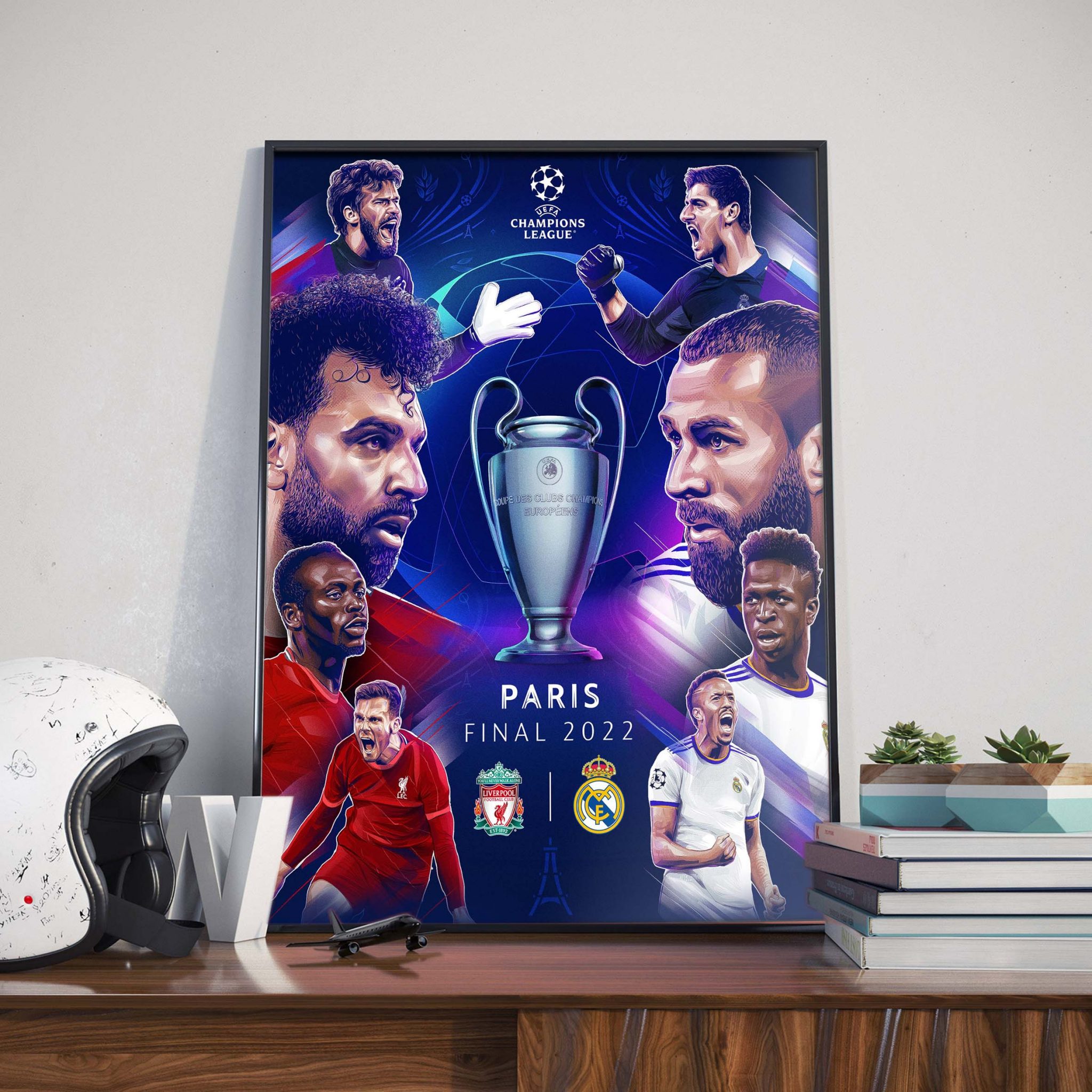 Real Madrid UEFA Champions League Paris 2022 Final Wall Decor Poster ...