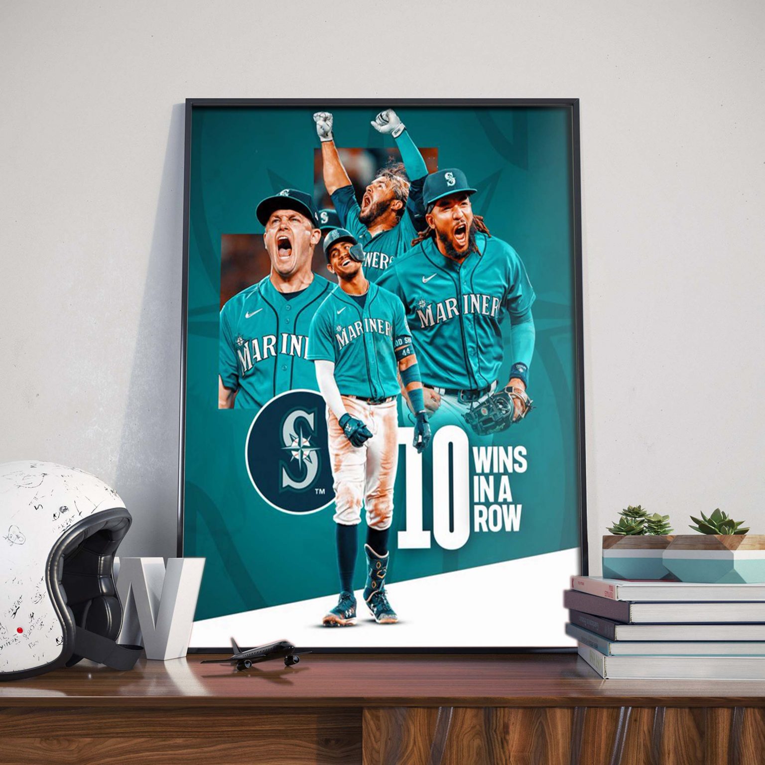 Congratulations Seattle Mariners 10 Wins In A Row Poster Canvas - Kaiteez