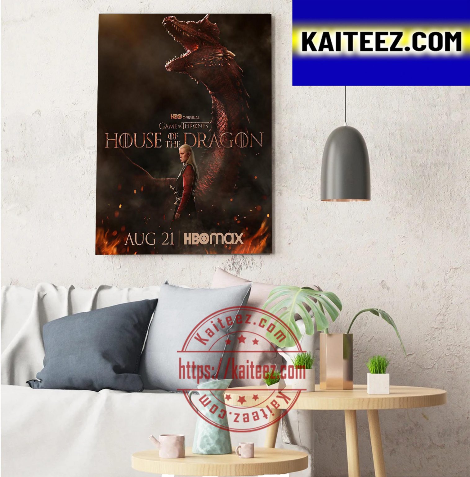 Daemon Targaryen and Caraxes House of The Dragon ArtDecor Poster Canvas ...