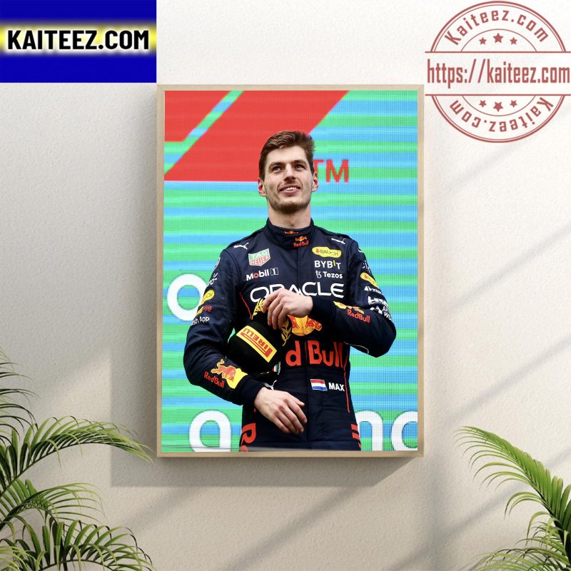 Max Verstappen 2022 F1 World Champion Signature Poster Canvas - Kaiteez