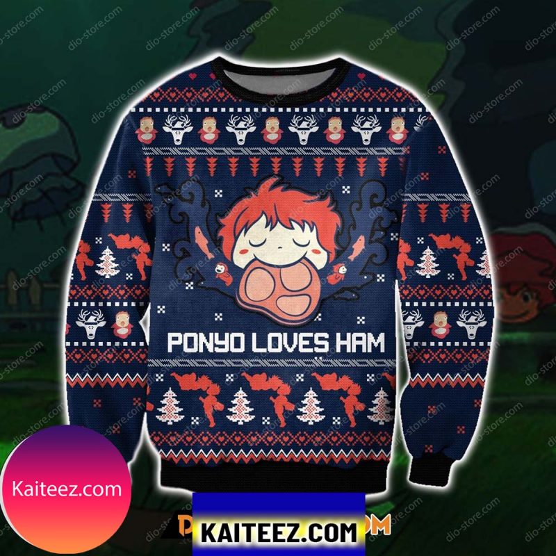 Ghibli Studio Ponyo 3d Print Christmas Ugly Sweater - Kaiteez