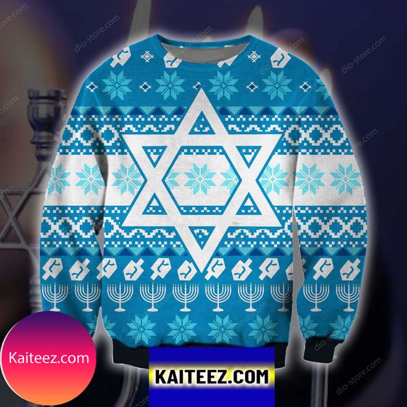 Hanukkah Knitting Pattern 3d Print Christmas Ugly Sweater - Kaiteez
