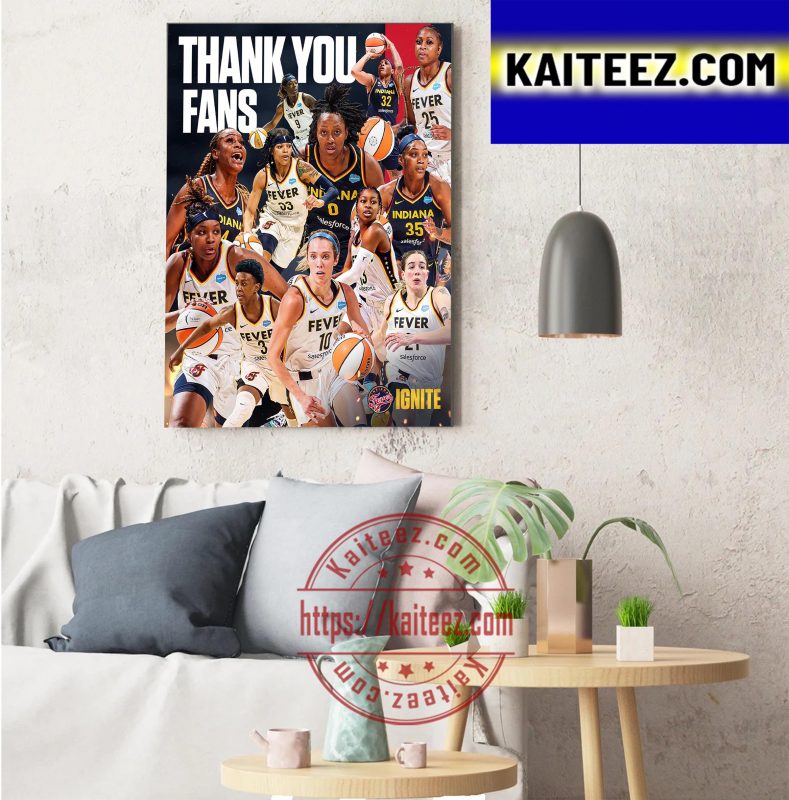 Indiana Fever Thank You Fans WNBA Art Decor Poster Canvas - Kaiteez