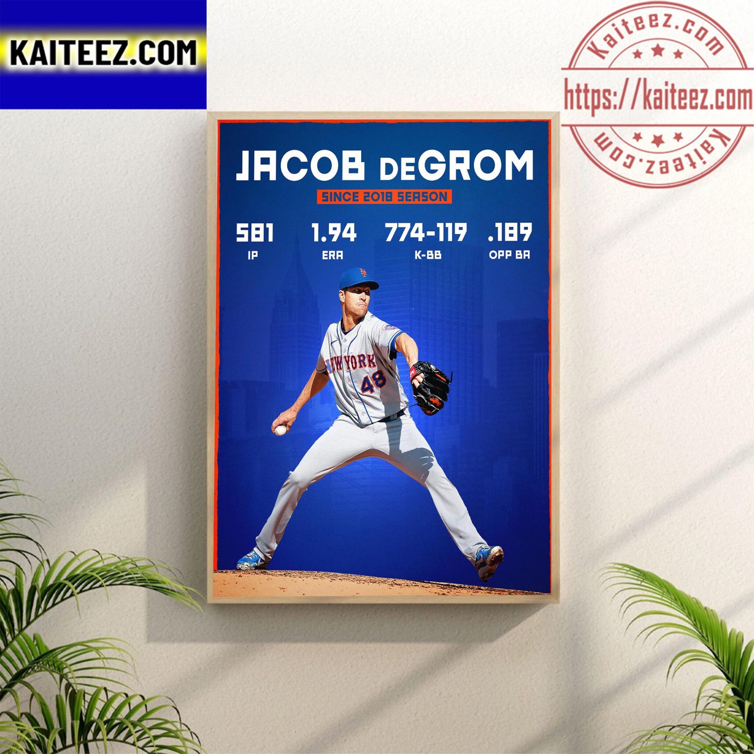 Jacob Degrom He Is Back New York Mets MLB Poster Canvas - Kaiteez