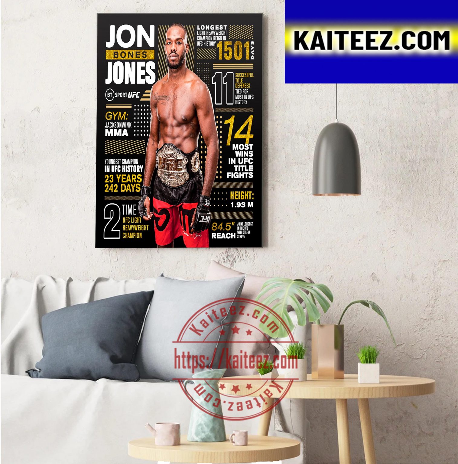 Jon Jones In UFC Art Decor Poster Canvas - Kaiteez