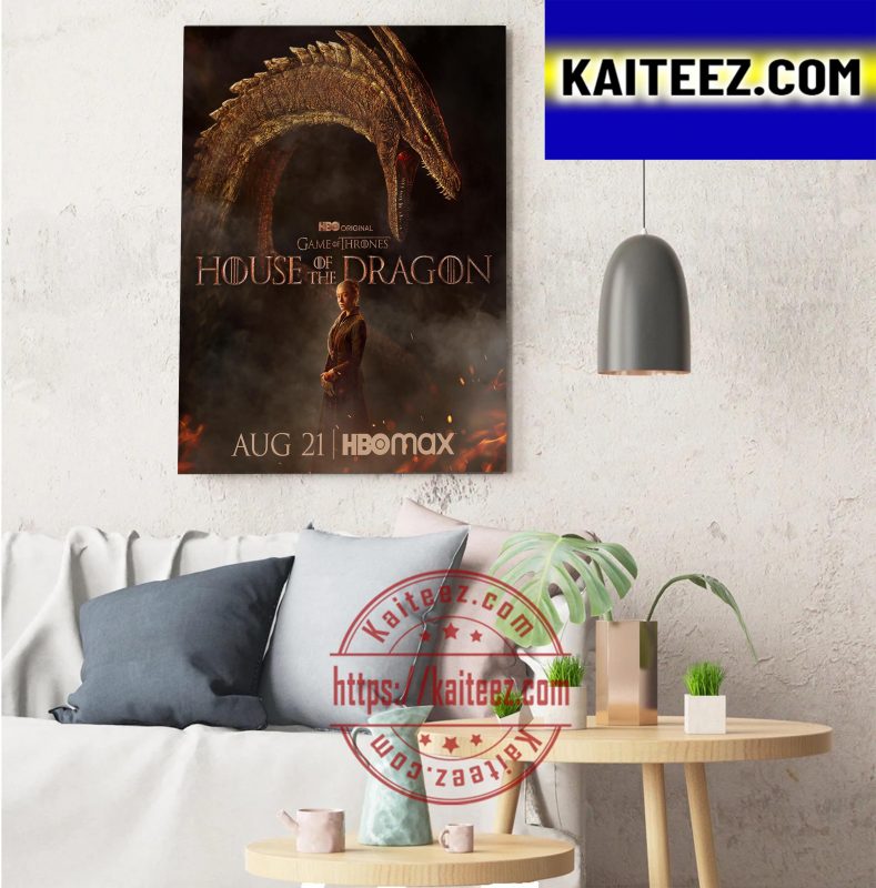 Queen Rhaenyra Targaryen and Syrax House of The Dragon ArtDecor Poster ...