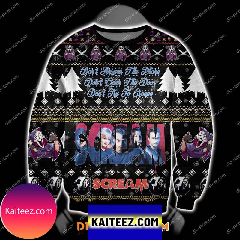 Scream 1996 3d Print Knitting Pattern Christmas Ugly Sweater - Kaiteez