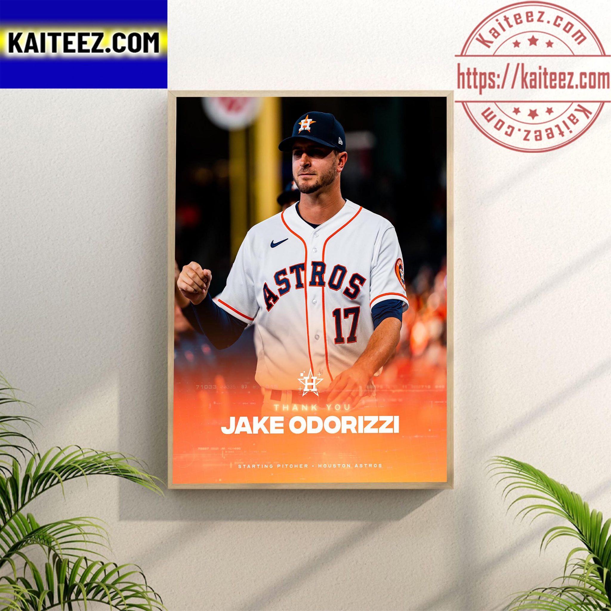 Thank You Jake Odorizzi Starting Pitcher Houston Astros Home Decor ...