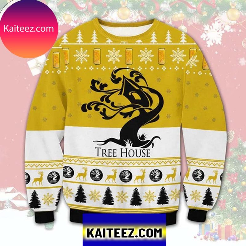 Tree House Brewing Company 3D Christmas Ugly Sweater - Kaiteez