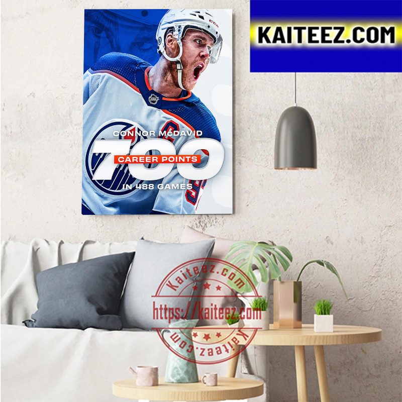 Connor McDavid 700 Career Points Club In NHL Art Decor Poster Canvas ...