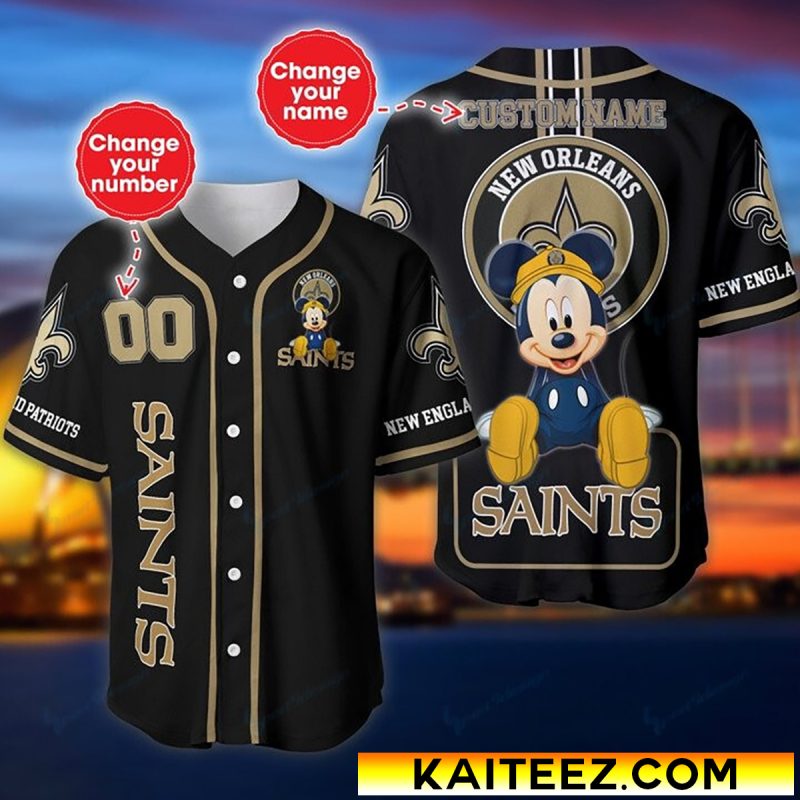 Personalized Disney Mickey Logo Face And Mickey Pattern Baseball Jersey ...