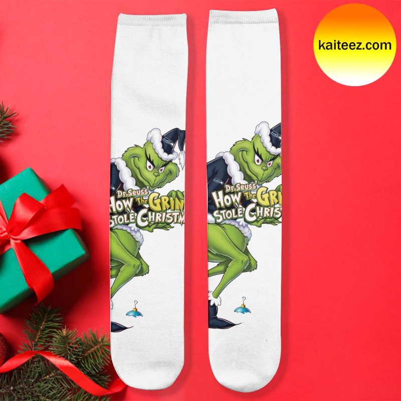 Grinch x NFL Seattle Seahawks Christmas Socks - Kaiteez