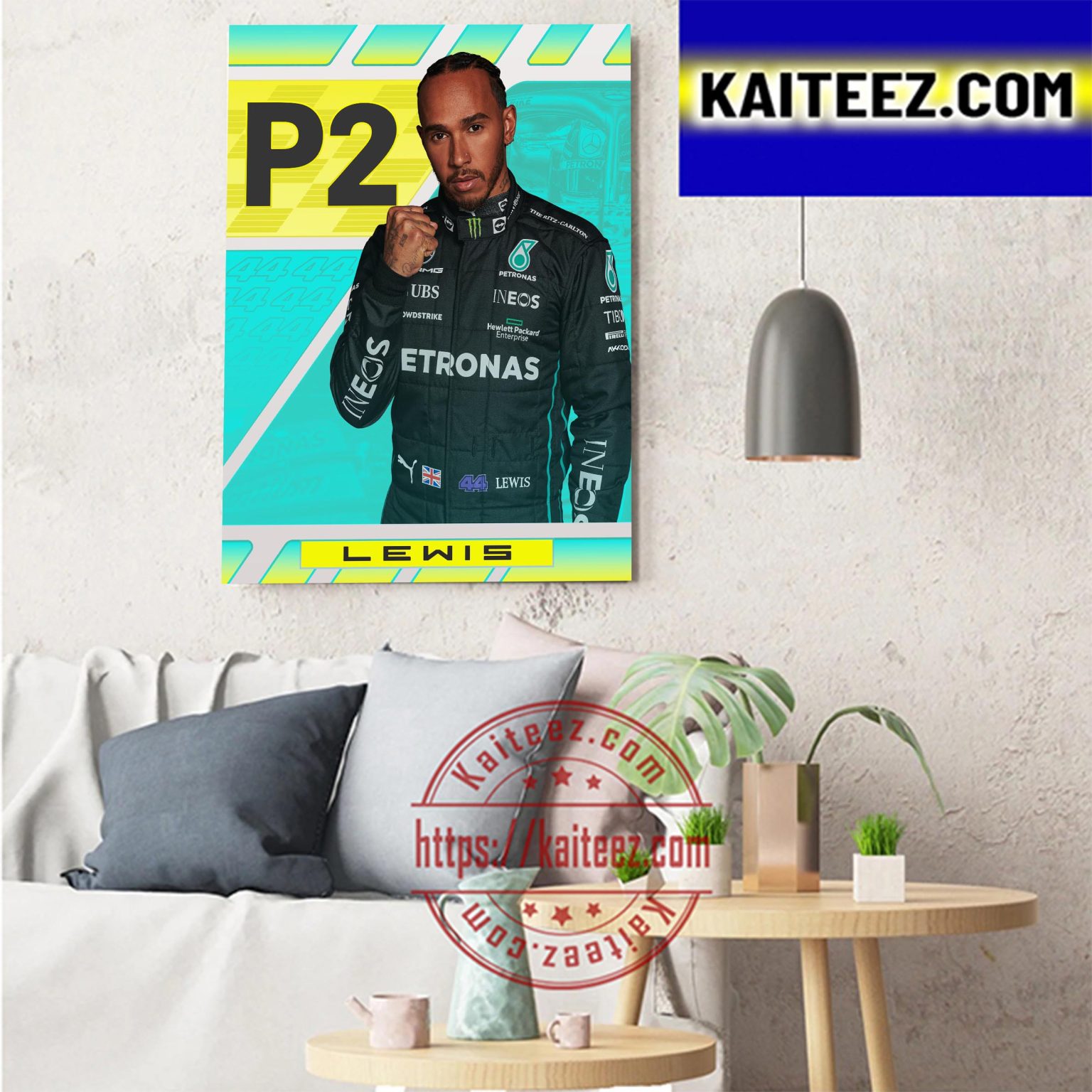 Lewis Hamilton 300 Races F1 Canvas Poster - Kaiteez