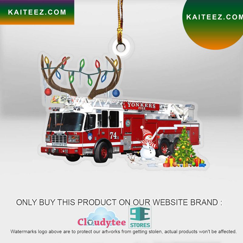 New York Yonkers Fire Department Christmas Ornament - Kaiteez