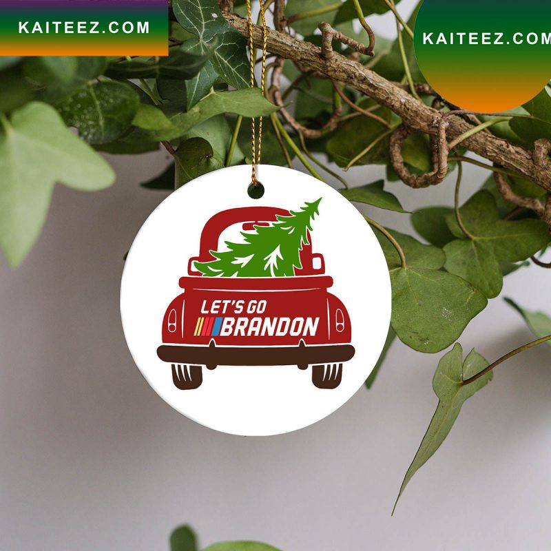 Red Truck Lets Go Brandon Christmas Tree Christmas Ornament - Kaiteez