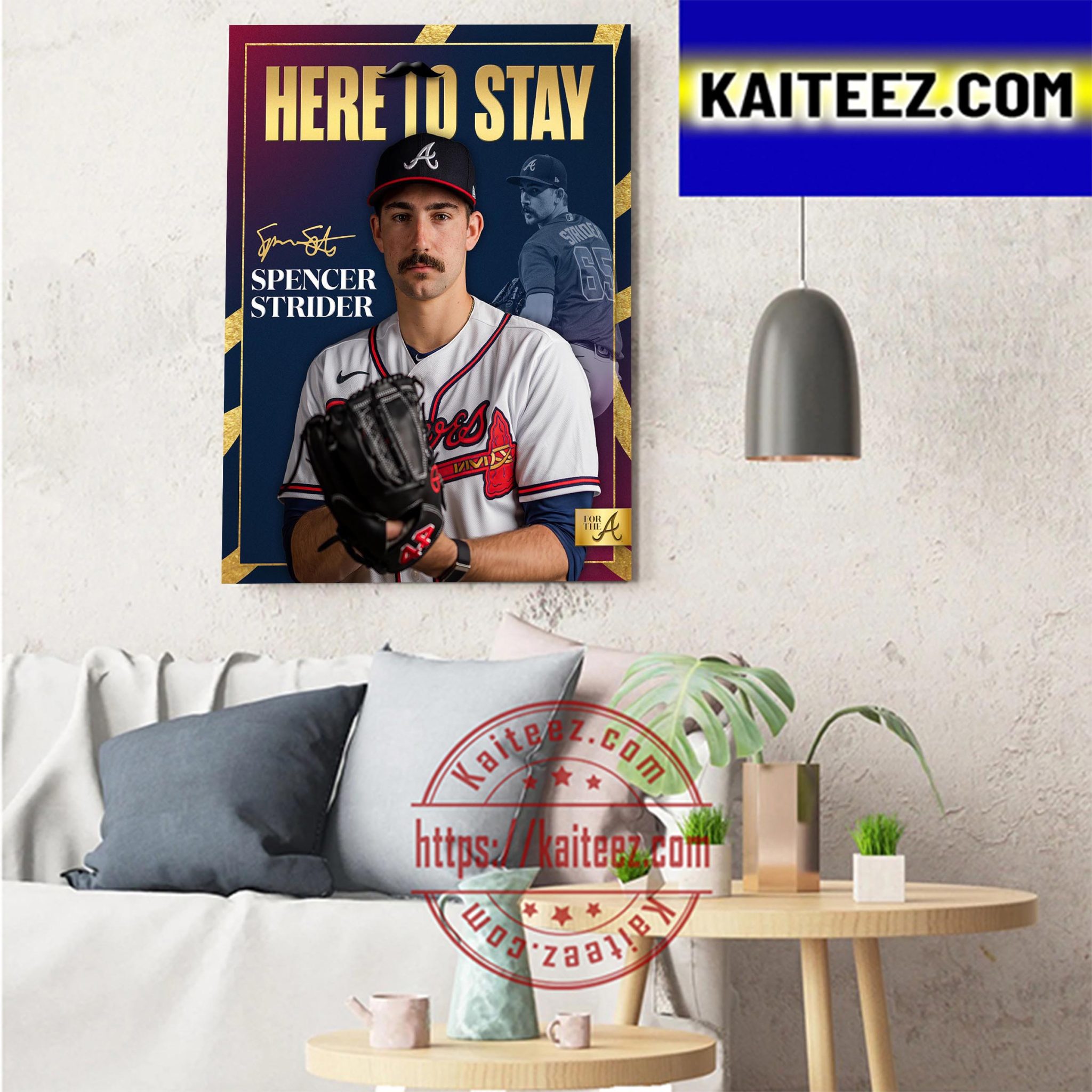 Spencer Strider Here To Stay Atlanta Braves Art Decor Poster Canvas ...