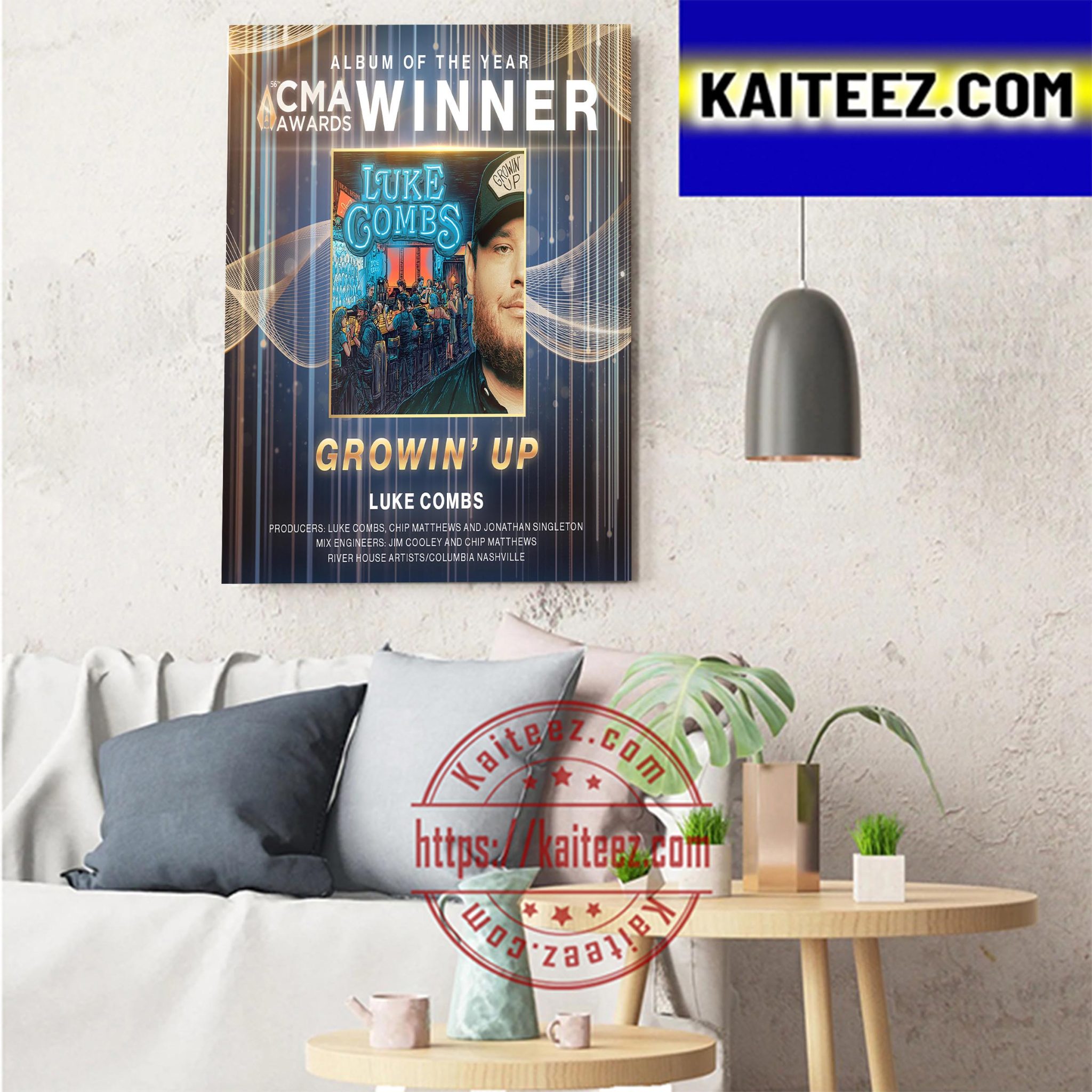 CMA Awards Luke Combs Growin Up Album Of The Year Winner Art Decor ...