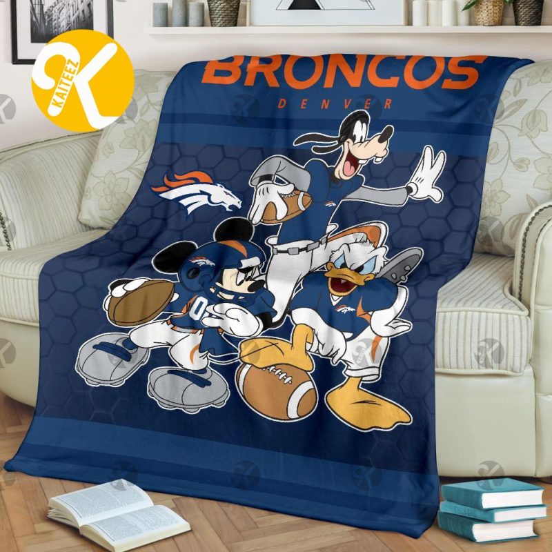 Disney Mickey Mouse Denver Broncos NFL Team Football Throw Fleece ...