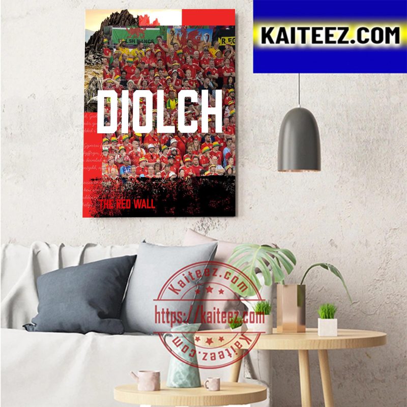 Wales Football Team Diolch The Red Wall Art Decor Poster Canvas - Kaiteez