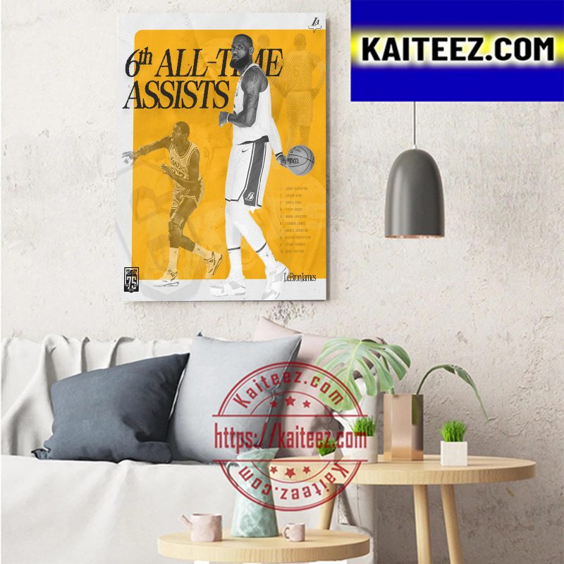 LeBron James 6th All Time Assists Art Decor Poster Canvas - Kaiteez