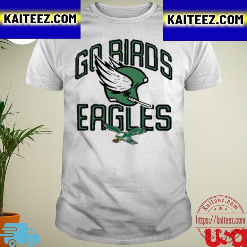 NFL Philadelphia Eagles Go Birds Helmet Vintage T-Shirt - Kaiteez
