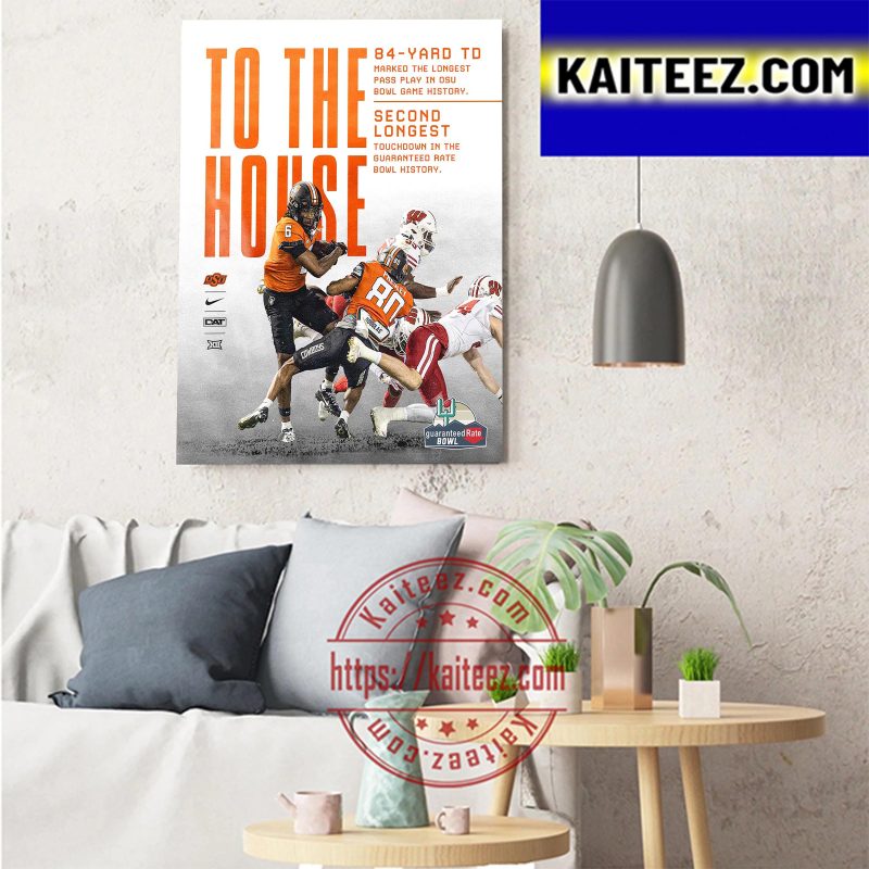 OSU Cowboy Football To The House Art Decor Poster Canvas - Kaiteez