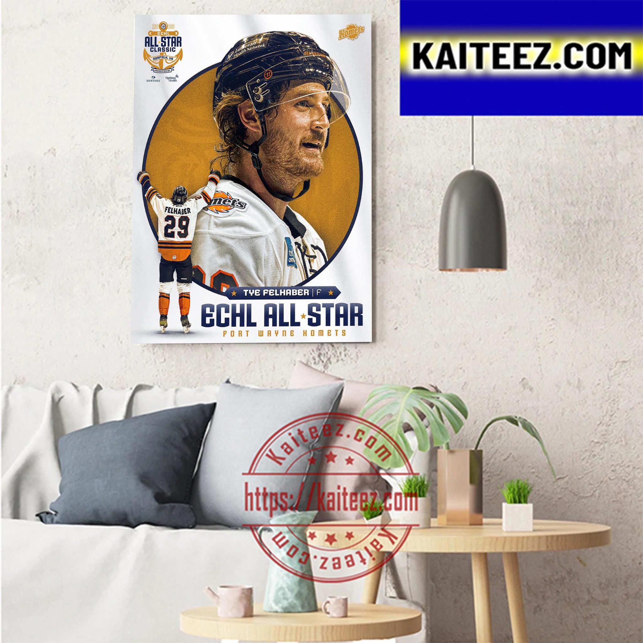 Tye Felhaber Is 2023 ECHL All Star With Fort Wayne Komets Art Decor ...