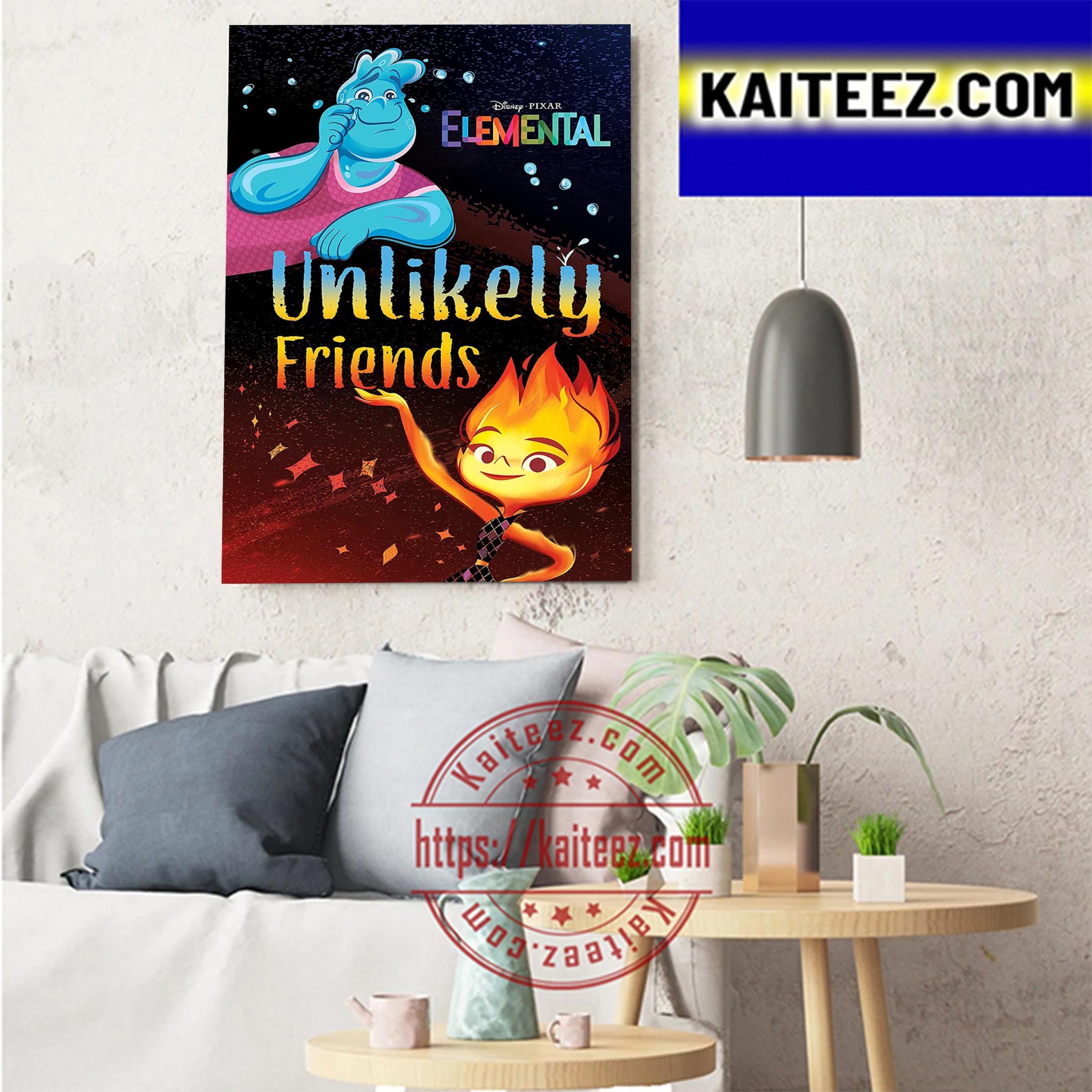 Elemental 2023 Official Poster Art Decor Poster Canvas - Kaiteez