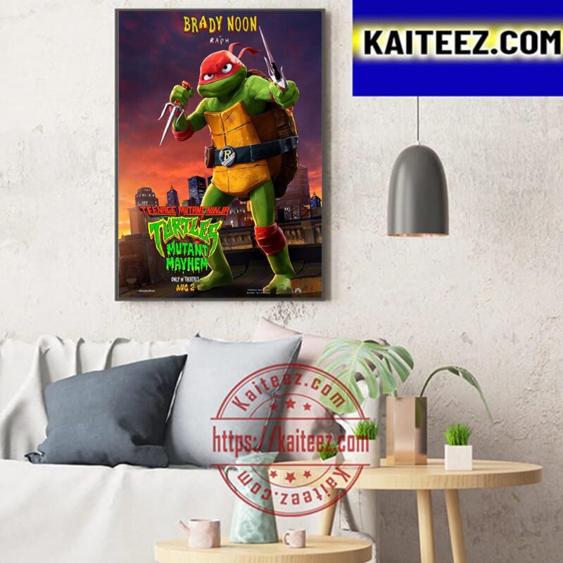 Brady Noon Is Raph In Teenage Mutant Ninja Turtles Mutant Mayhem Art Decor Poster Canvas - Kaiteez
