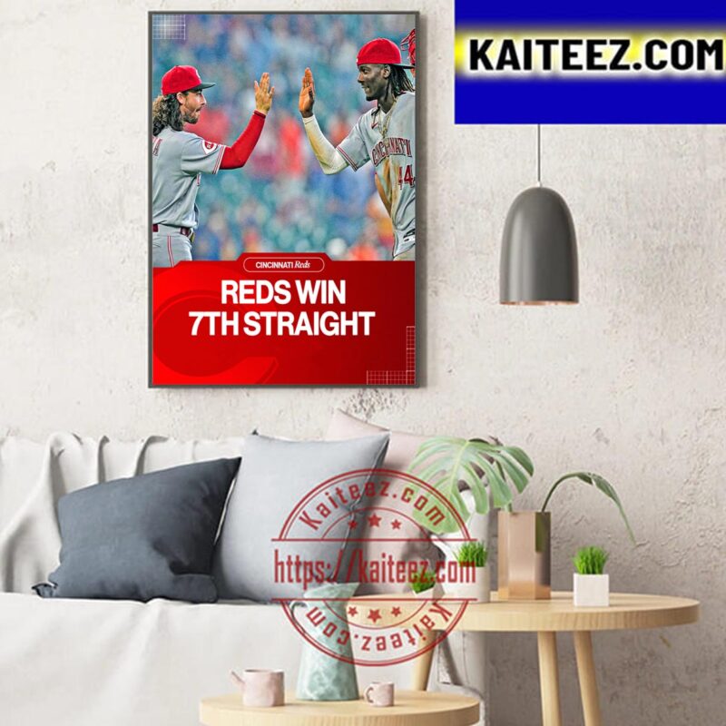 Cincinnati Reds Win 7th Straight Art Decor Poster Canvas - Kaiteez
