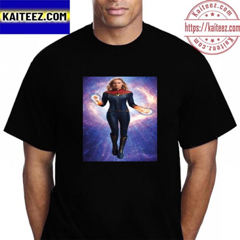 Captain Marvel Promo Art Vintage T-Shirt - Kaiteez