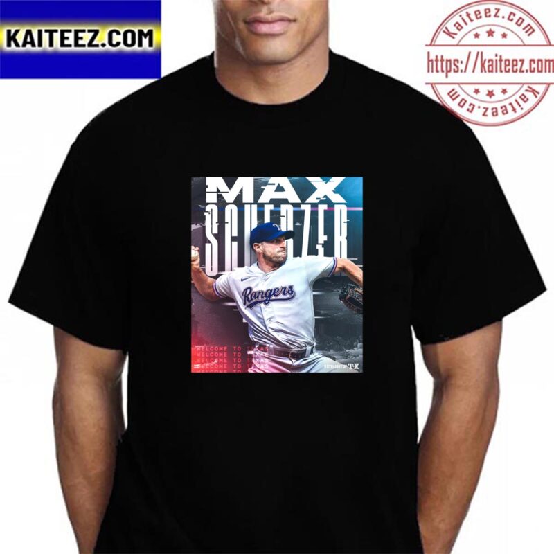Max Scherzer Mad Max Welcome to Texas Rangers Vintage T-Shirt - Kaiteez