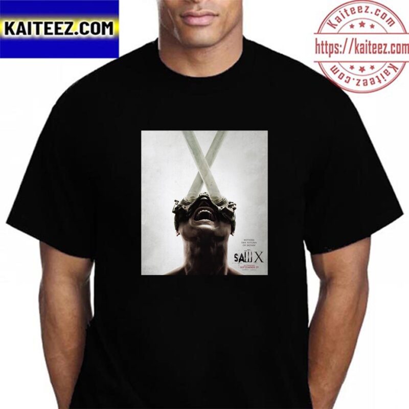 Saw X collab Official 2023 Twitter X New Logo Vintage T-Shirt - Kaiteez