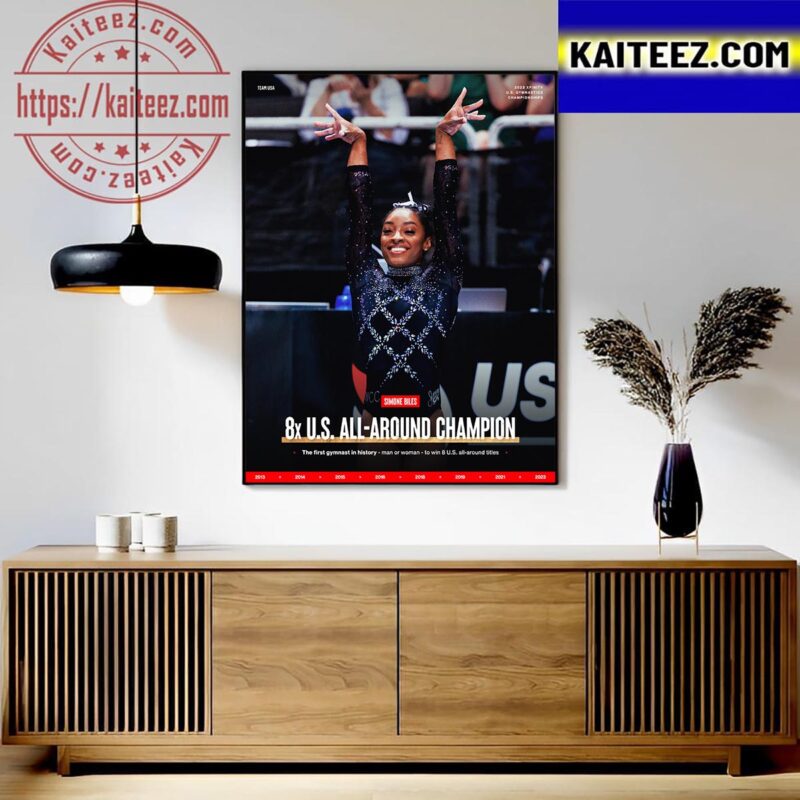 Simone Biles 8x US All-Round Champion Art Decor Poster Canvas - Kaiteez