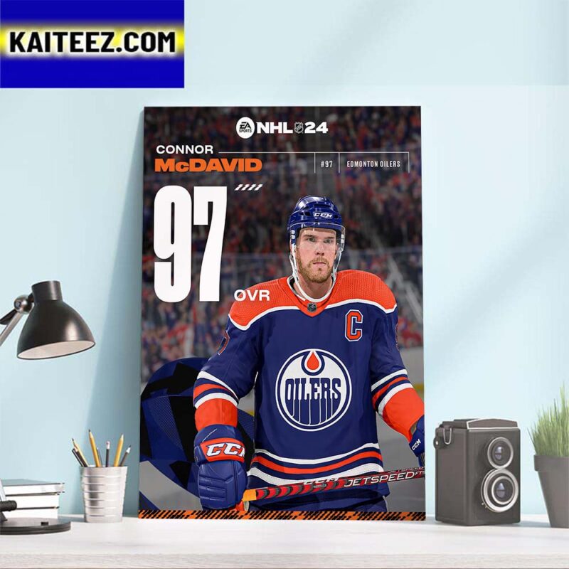 Edmonton Oilers Connor McDavid Rating At EA Sports NHL 24 Art Decor ...