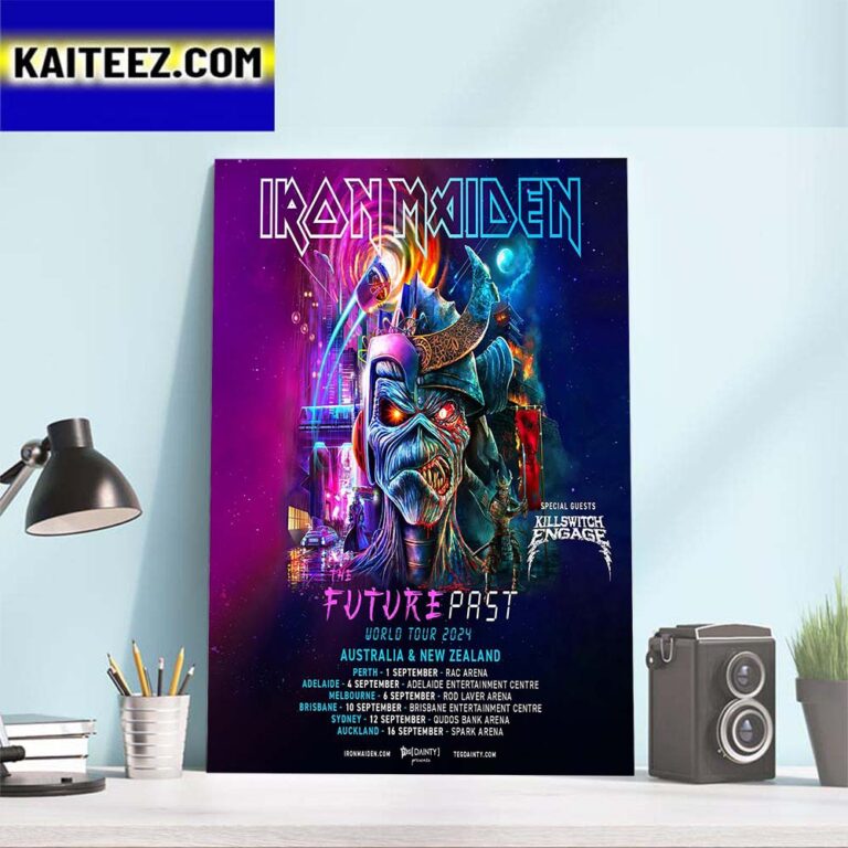 Iron Maiden The Future Past World Tour 2024 Official Poster Art Decor Poster Canvas - Kaiteez