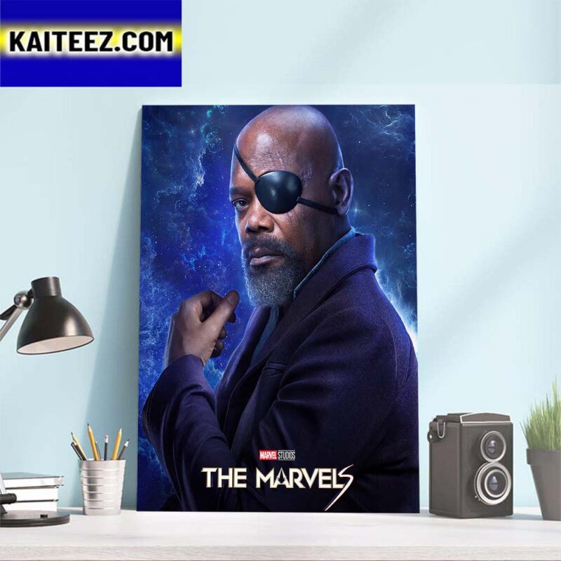 Official Poster For Samuel L Jackson as Nick Fury In The Marvels Movie ...