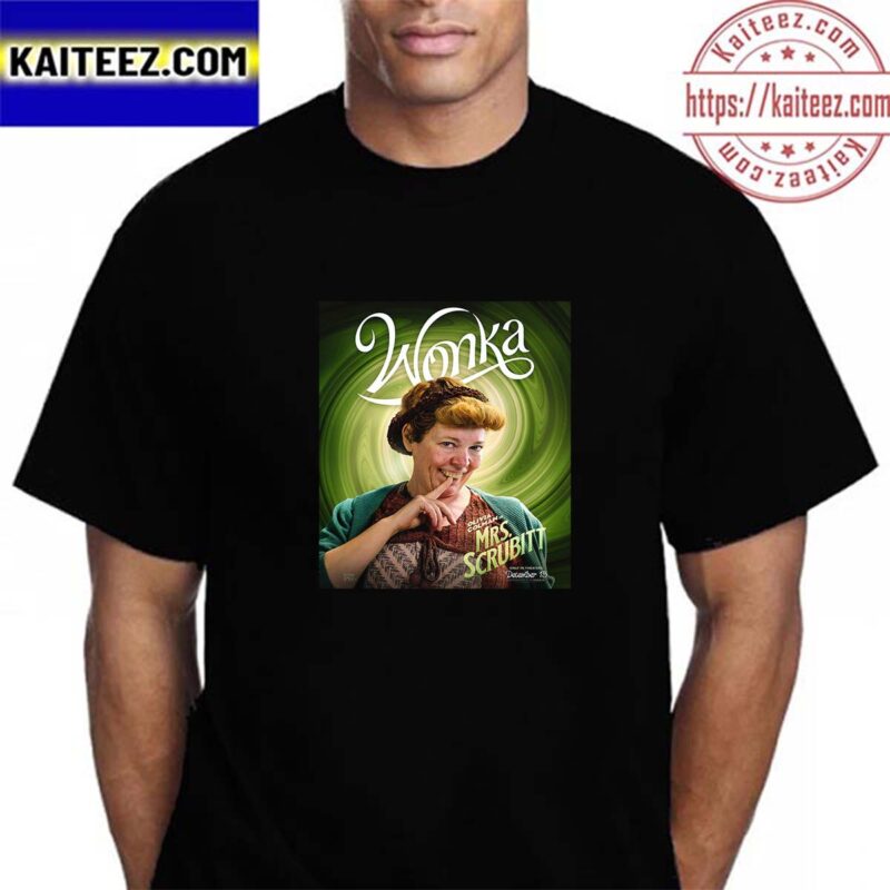 Olivia Coleman as Mrs Scrubbit in Wonka Movie Vintage T-Shirt - Kaiteez