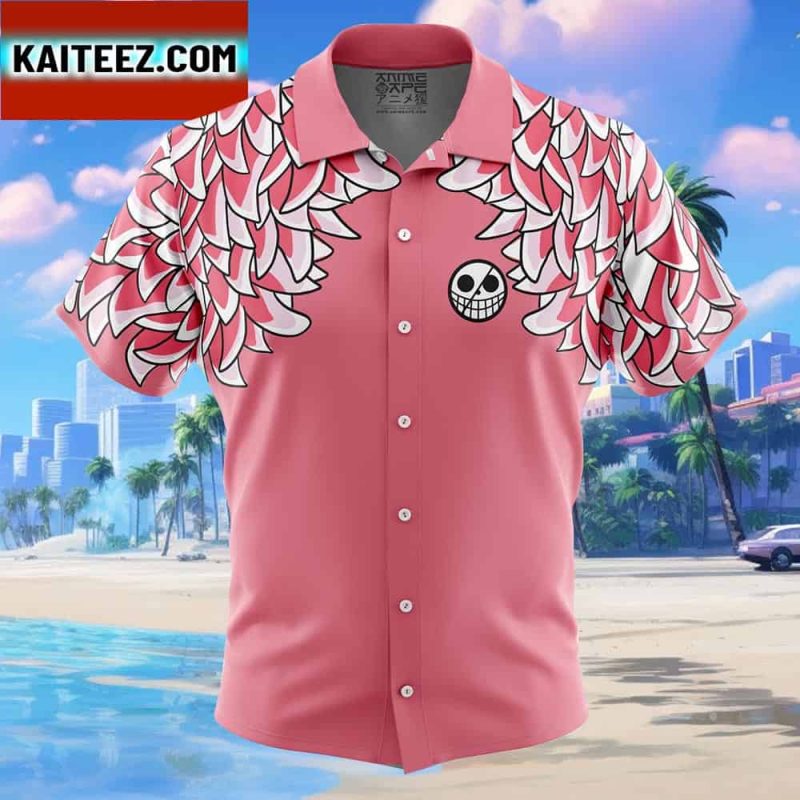 Doflamingo Pattern One Piece Gift For Family In Summer Holiday Button ...